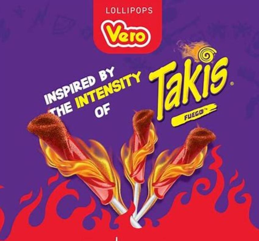 Vero Takis Fuego Paleta / Lollipop – Gringas Rim Dips LLC
