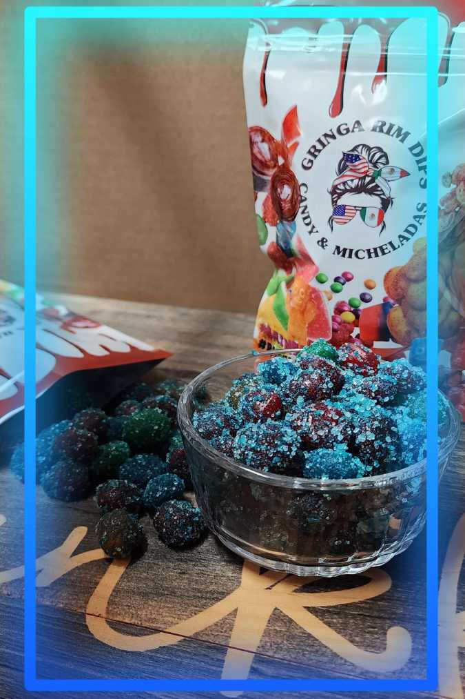 Sour BLUE RAZZ GUSHERS – Gringas Rim Dips LLC